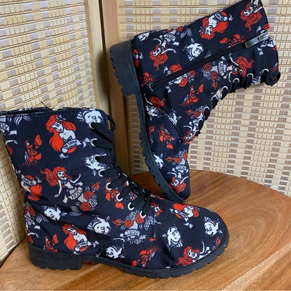 Hot Topic | Shoes | Disney The Little Mermaid Ariel Flounder Combat Boot See Description For ...